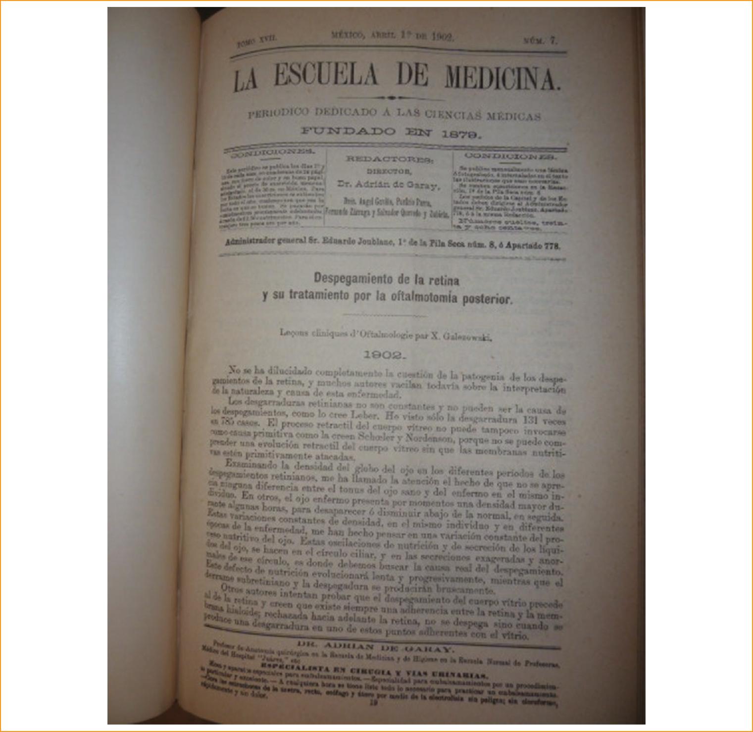 Xavier Galezowski, fundador de Journal d’Ophtalmologie, y su influencia ...
